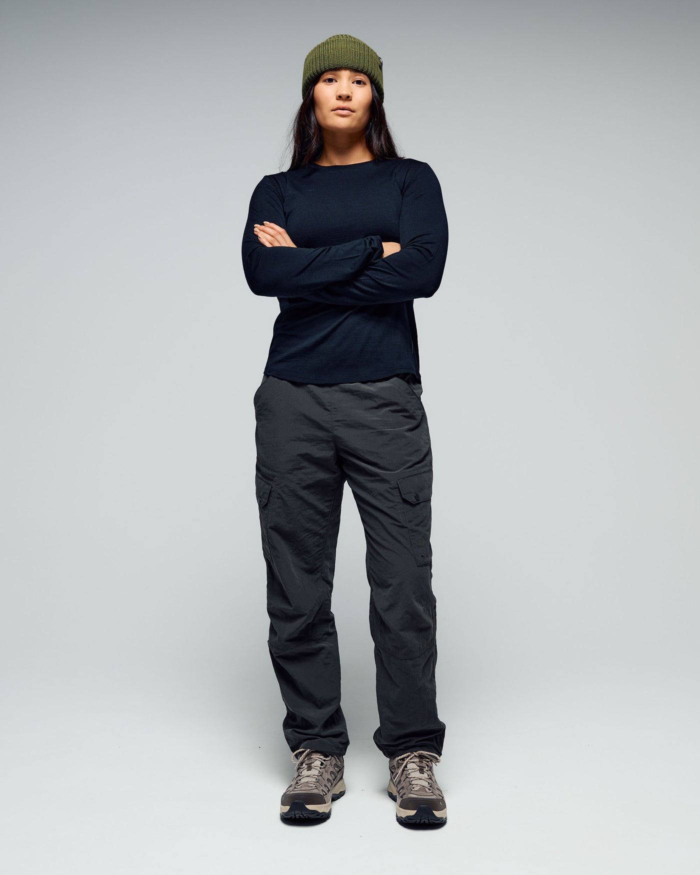 Women's 100% Merino Long Sleeve Crew Top - Black – Kathmandu AU
