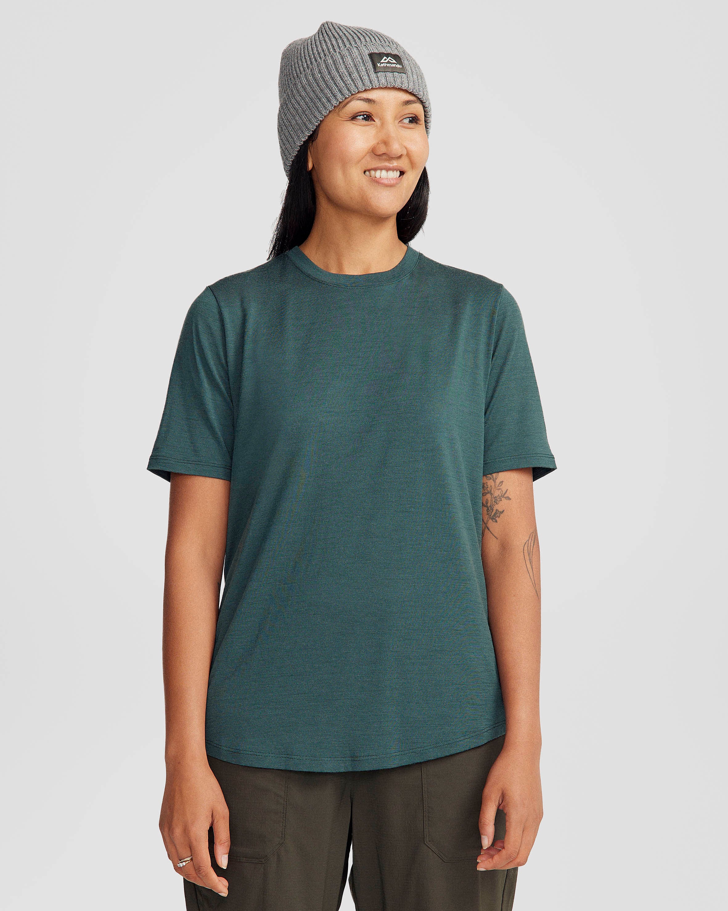 Women's 100% Merino Short Sleeve Crew Top - Deep Forest – Kathmandu AU