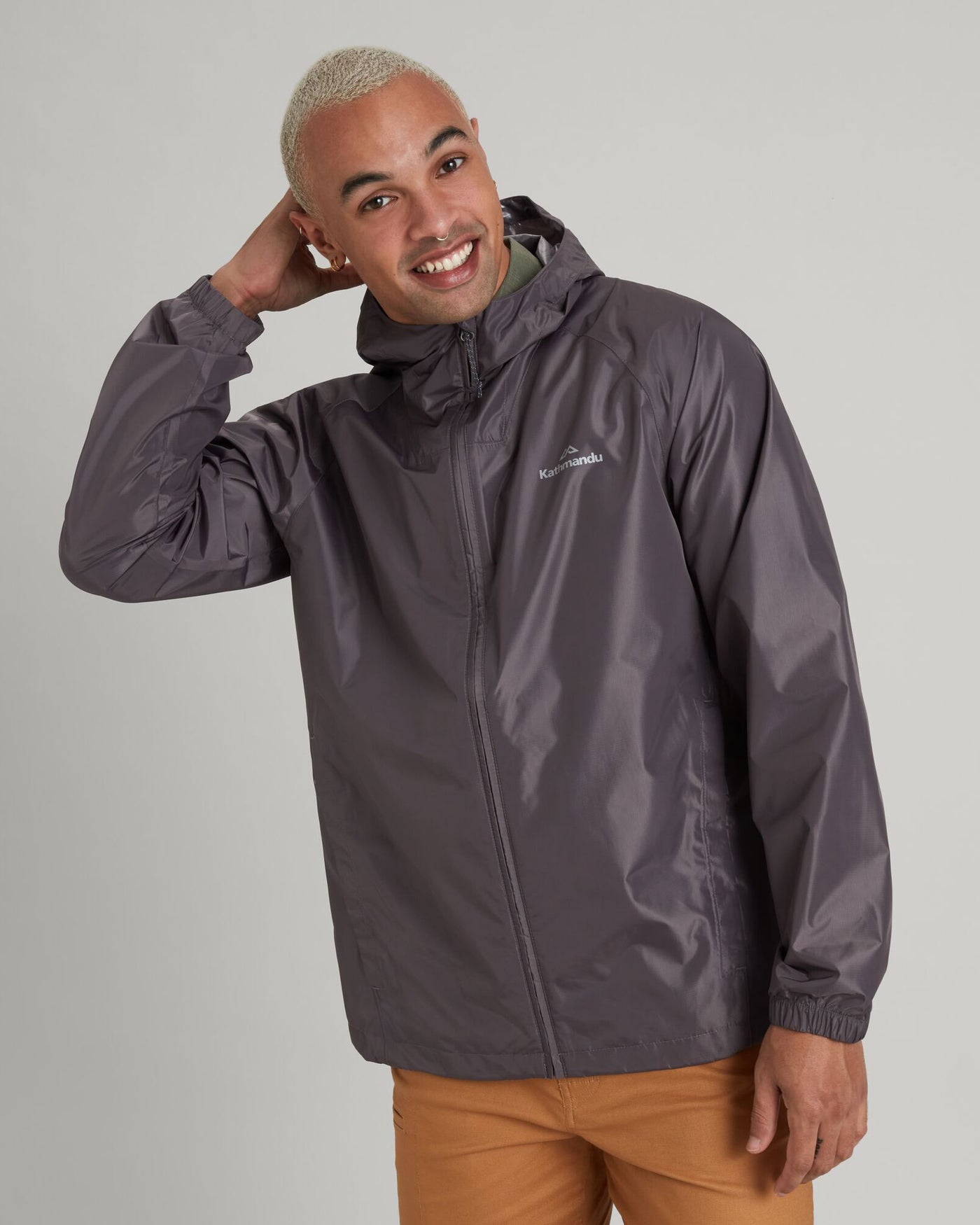 Men's Pocket-it 2-layer Rain Jacket - Light Quartz – Kathmandu AU
