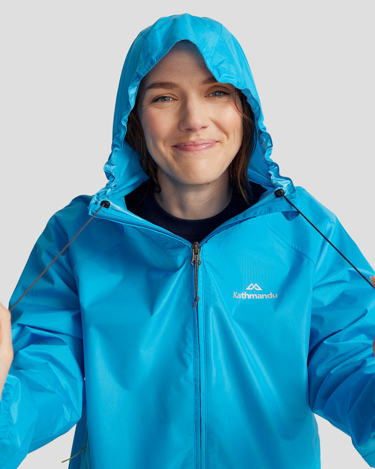 Women's Pocket-it 2-layer Rain Jacket - Sea Blue – Kathmandu AU