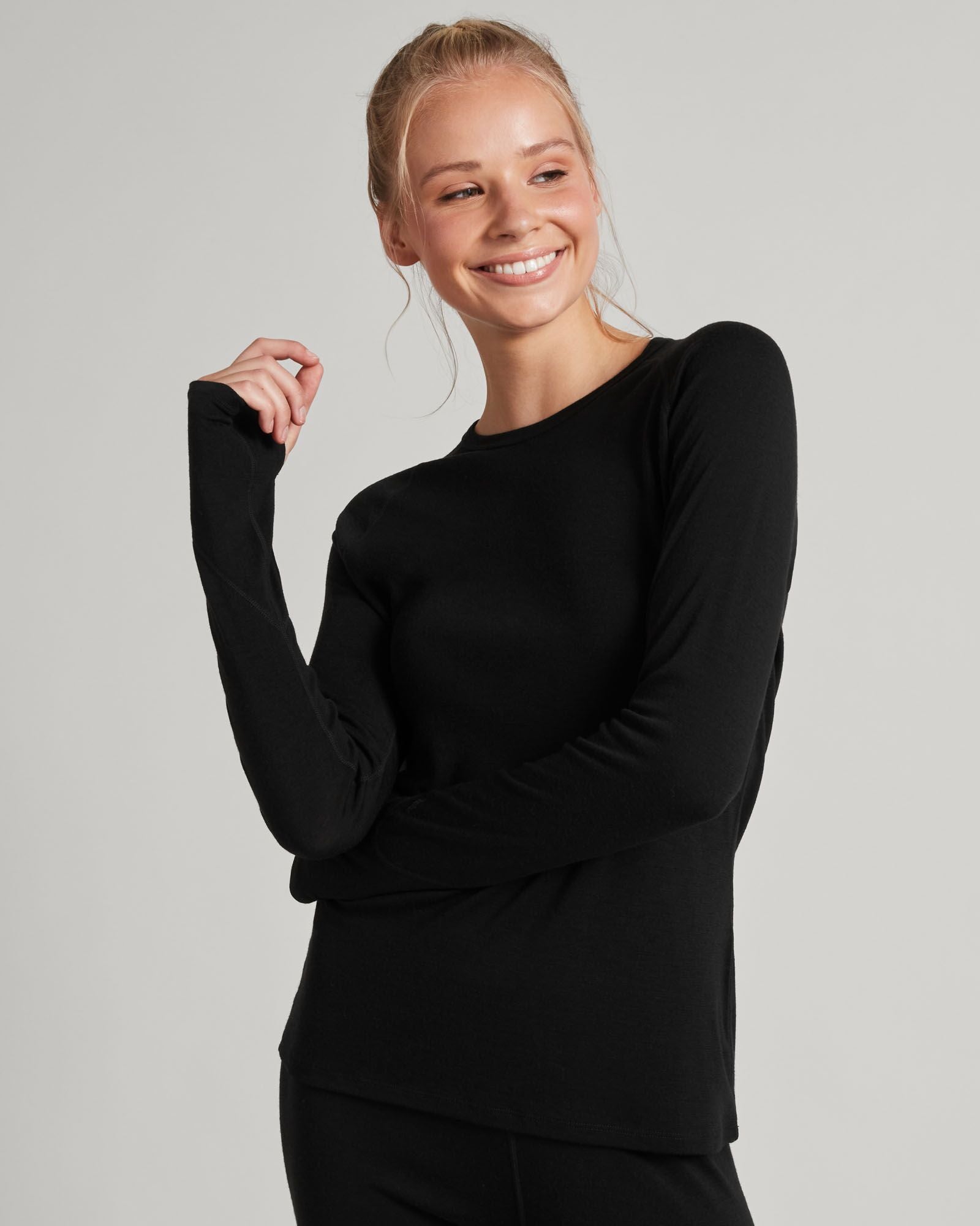 Women's KMDMerino Baselayer Long Sleeve Top - Black – Kathmandu AU