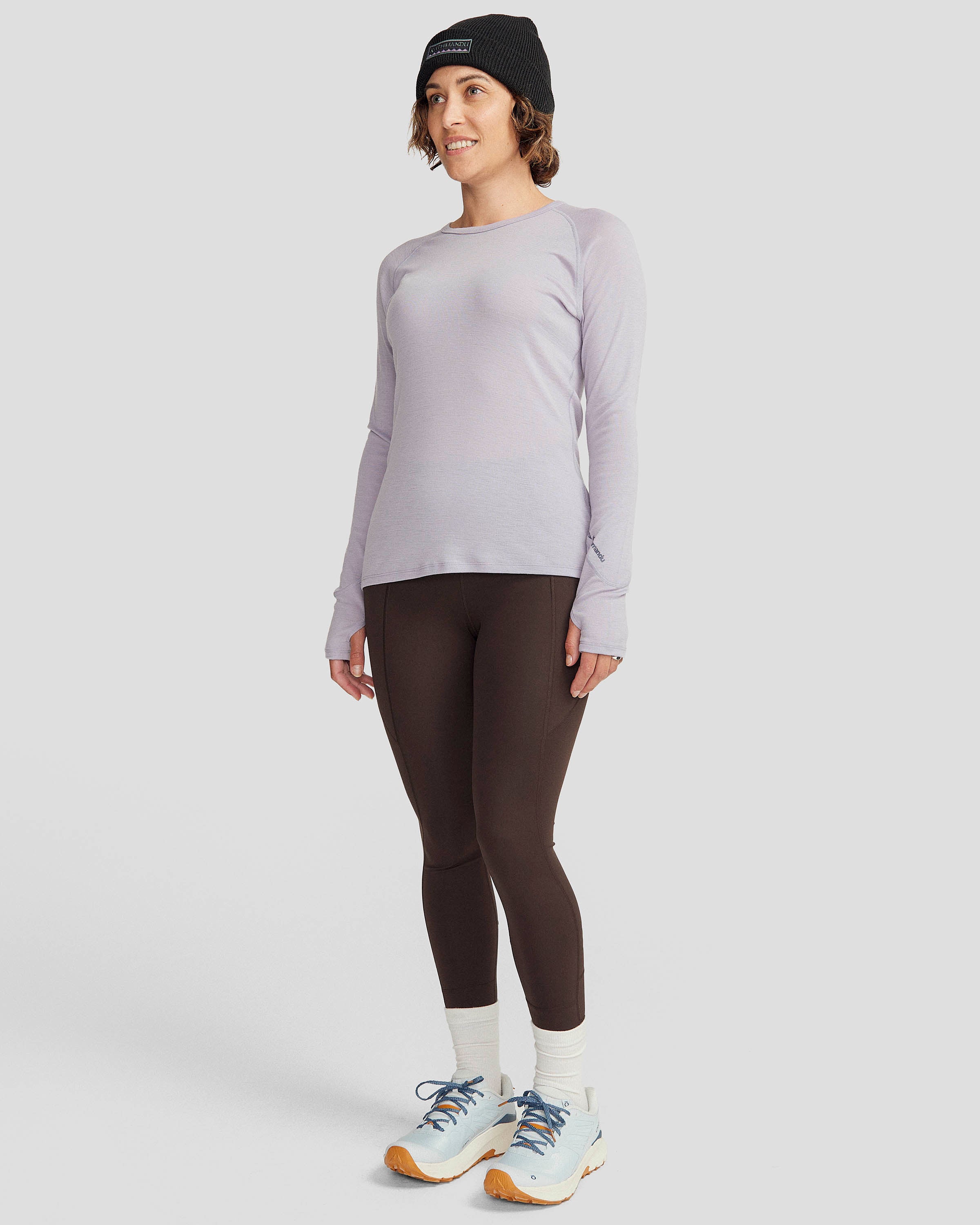 Women's KMDMerino Baselayer Long Sleeve Top - Light Haze – Kathmandu AU