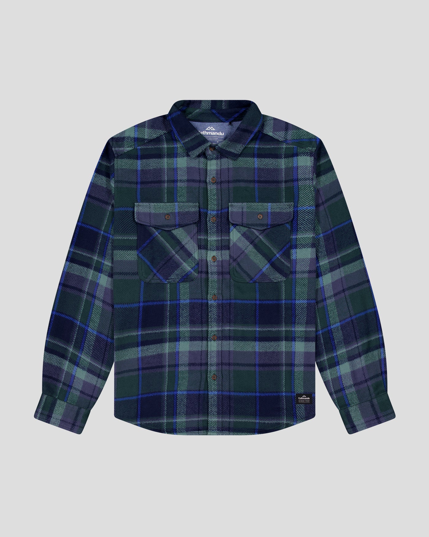 Men's Huntly Long Sleeve Shirt - Hut Plaid Deep Forest – Kathmandu AU