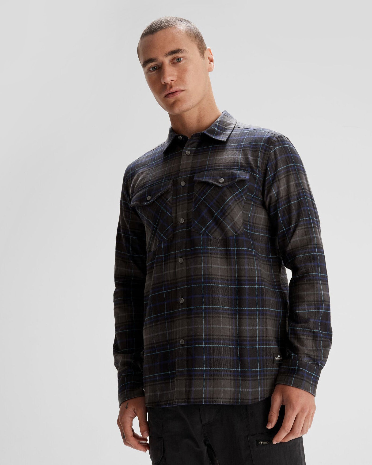 Men's Carrillon HF Long Sleeve Shirt - Hillside Plaid Charcoal ...