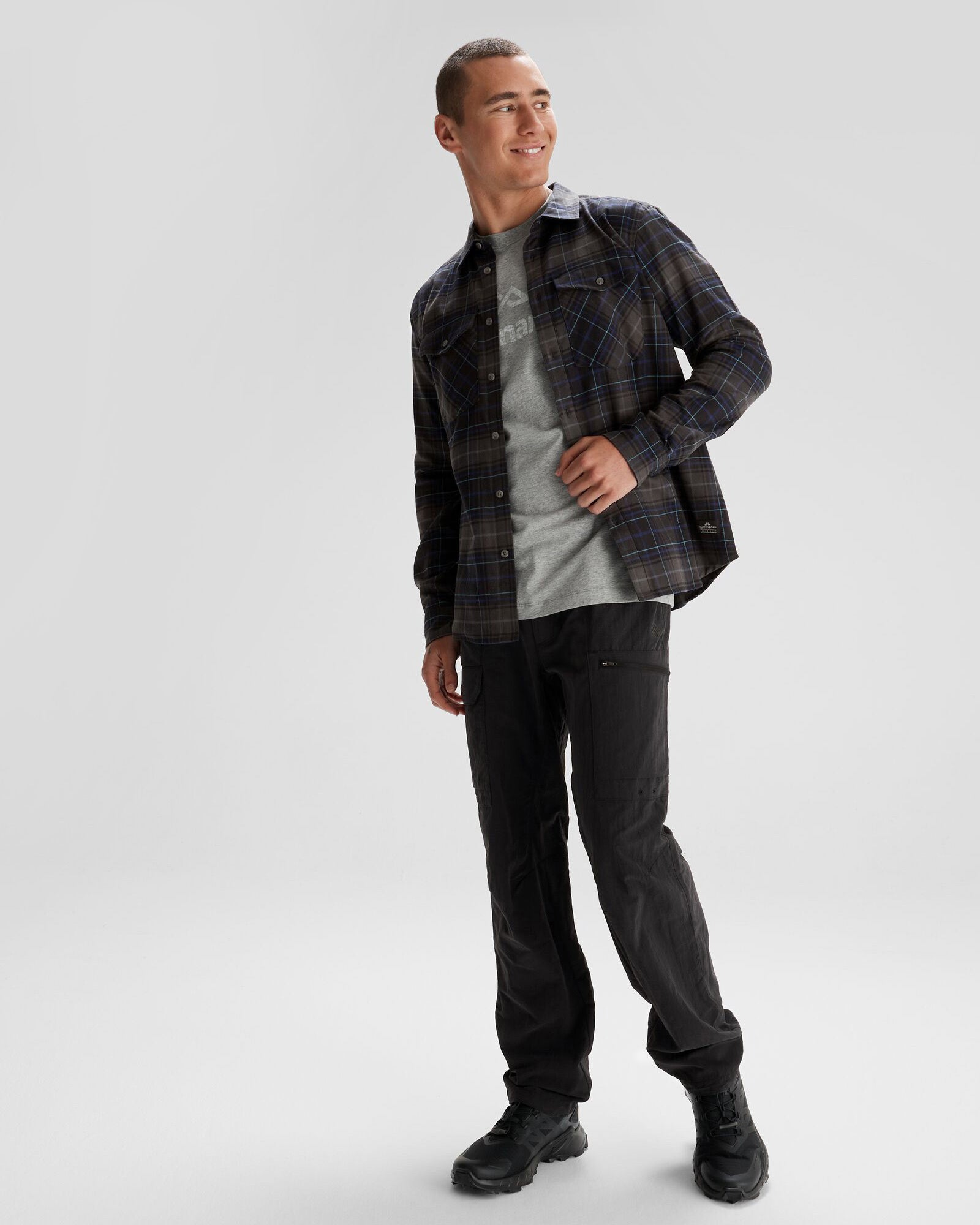 Men's Carrillon HF Long Sleeve Shirt - Hillside Plaid Charcoal ...