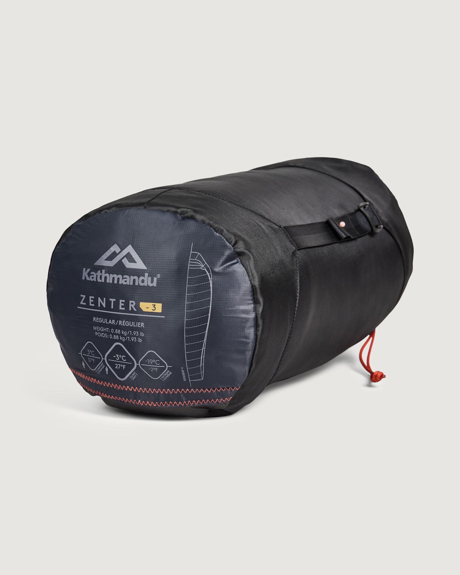 Zenter -3°C Down Sleeping Bag - Regular - Black Stingray/Dark Moss ...