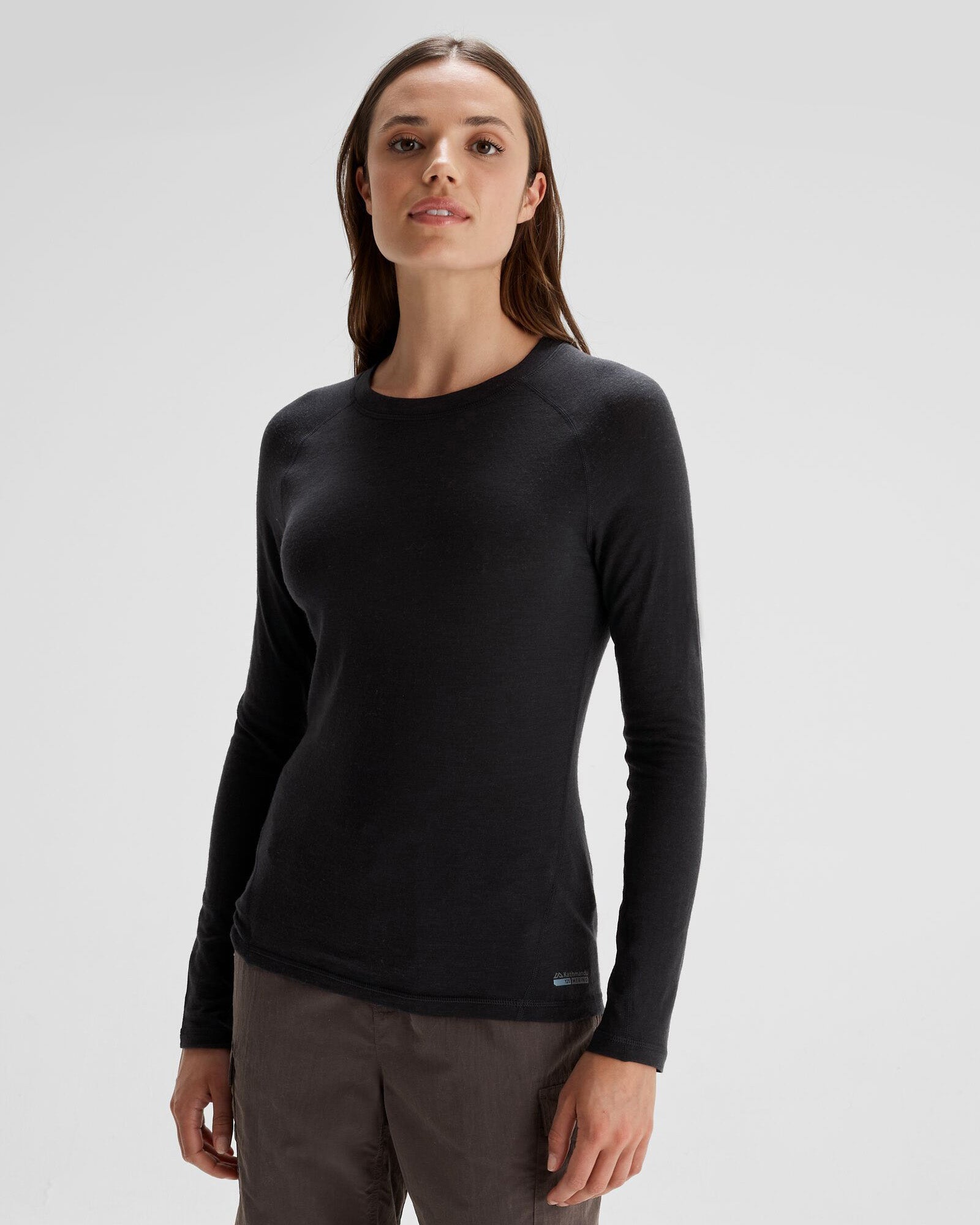 Women's K-Merino 125 Baselayer Top - Black Stingray – Kathmandu AU