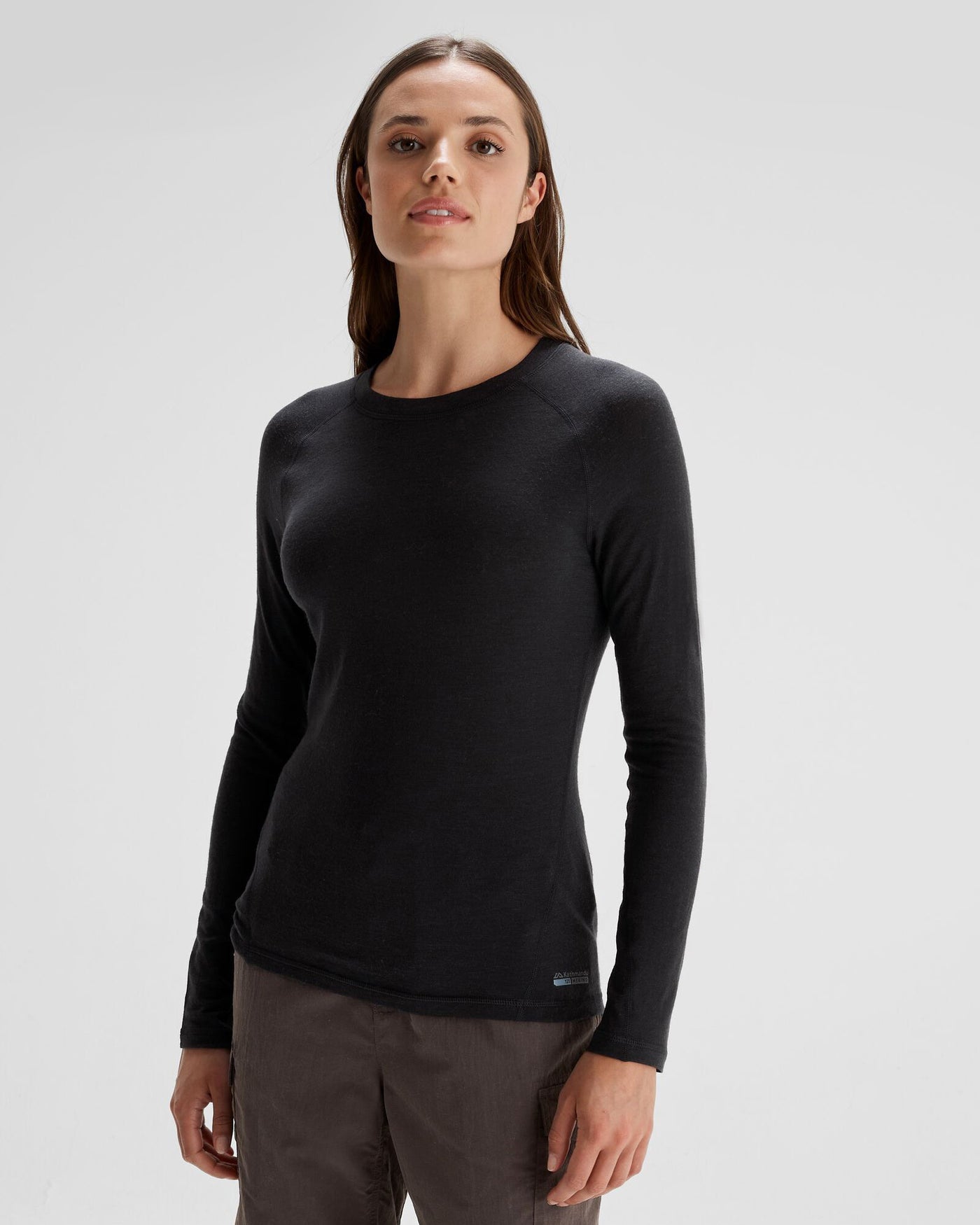Women's K-Merino 125 Baselayer Top - Black Stingray – Kathmandu AU