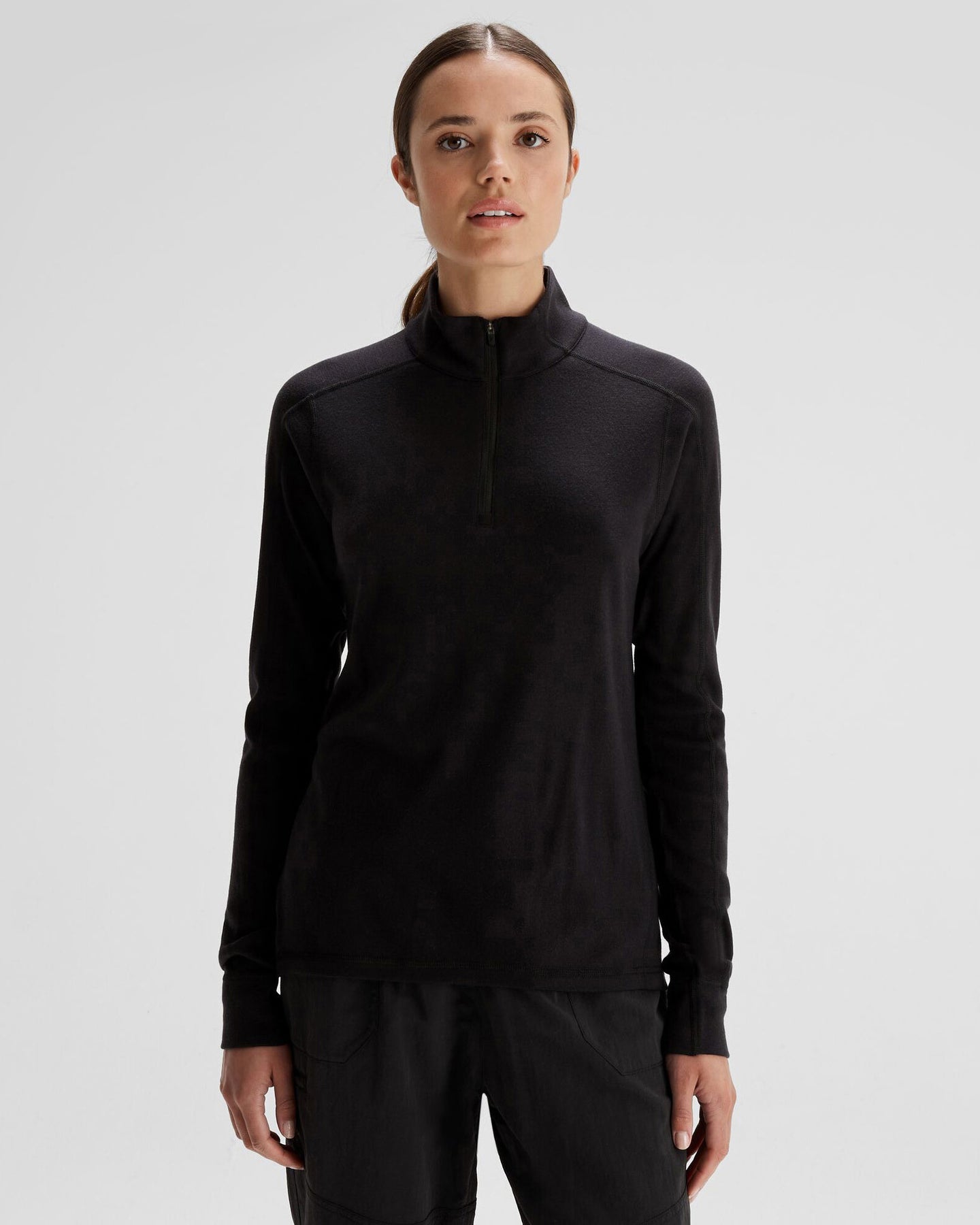 Women's K-Merino 250 Quarter Zip Top - Black Stingray – Kathmandu AU
