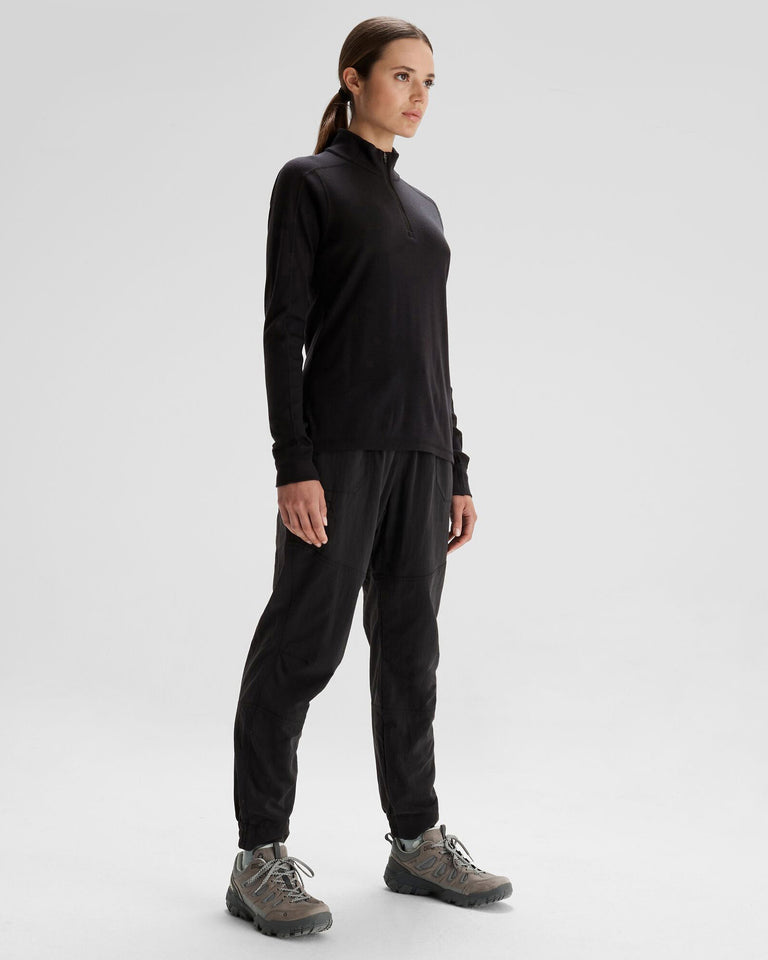 Women's K-Merino 250 Quarter Zip Top - Black Stingray – Kathmandu AU