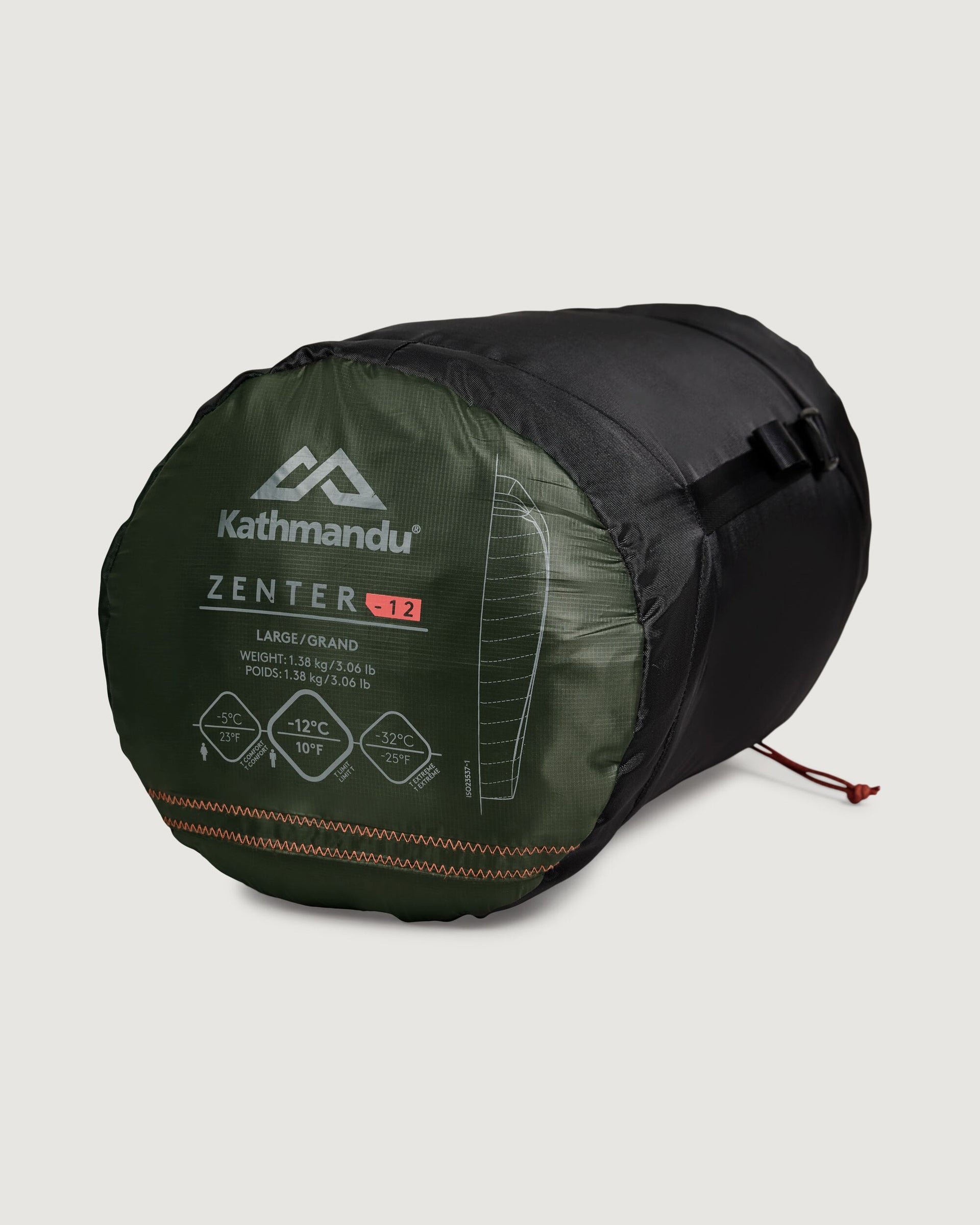 Zenter -12°C Down Sleeping Bag - Large - Dark Moss – Kathmandu AU