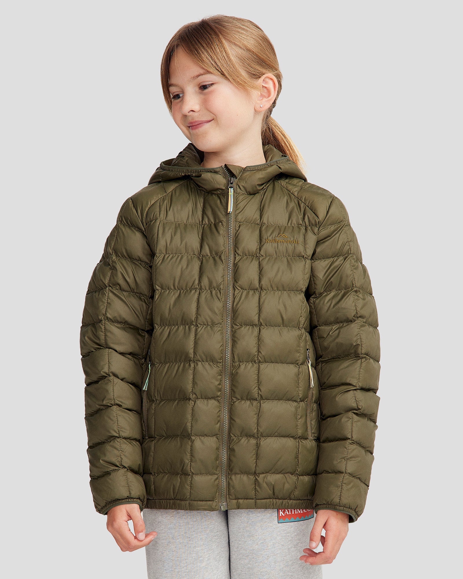 Youth Heli Insulated Hooded Jacket - Light Moss – Kathmandu AU