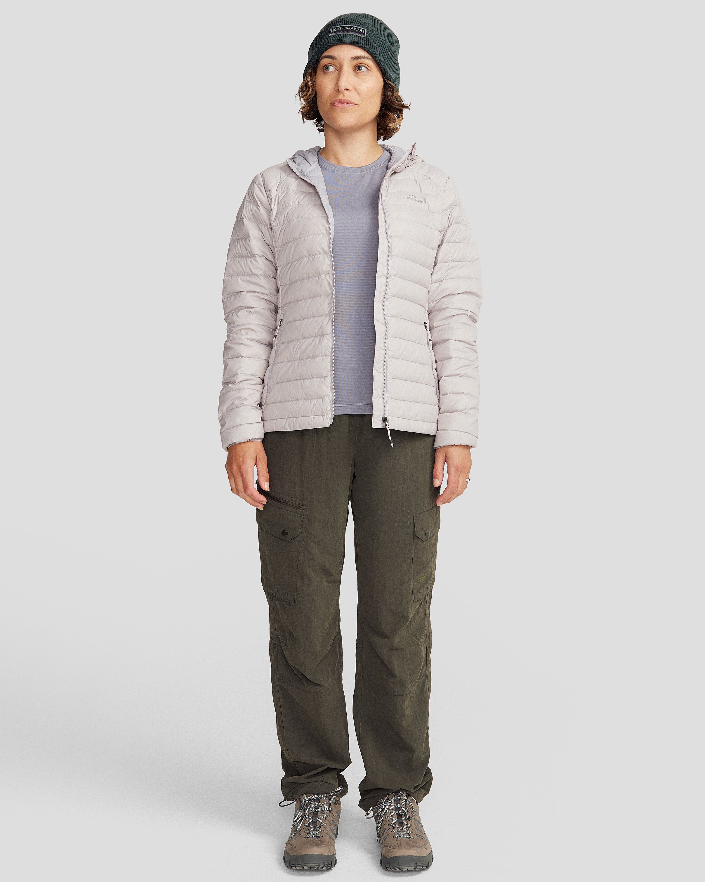 Women's Heli Down Hooded Jacket v3 - Dove – Kathmandu AU