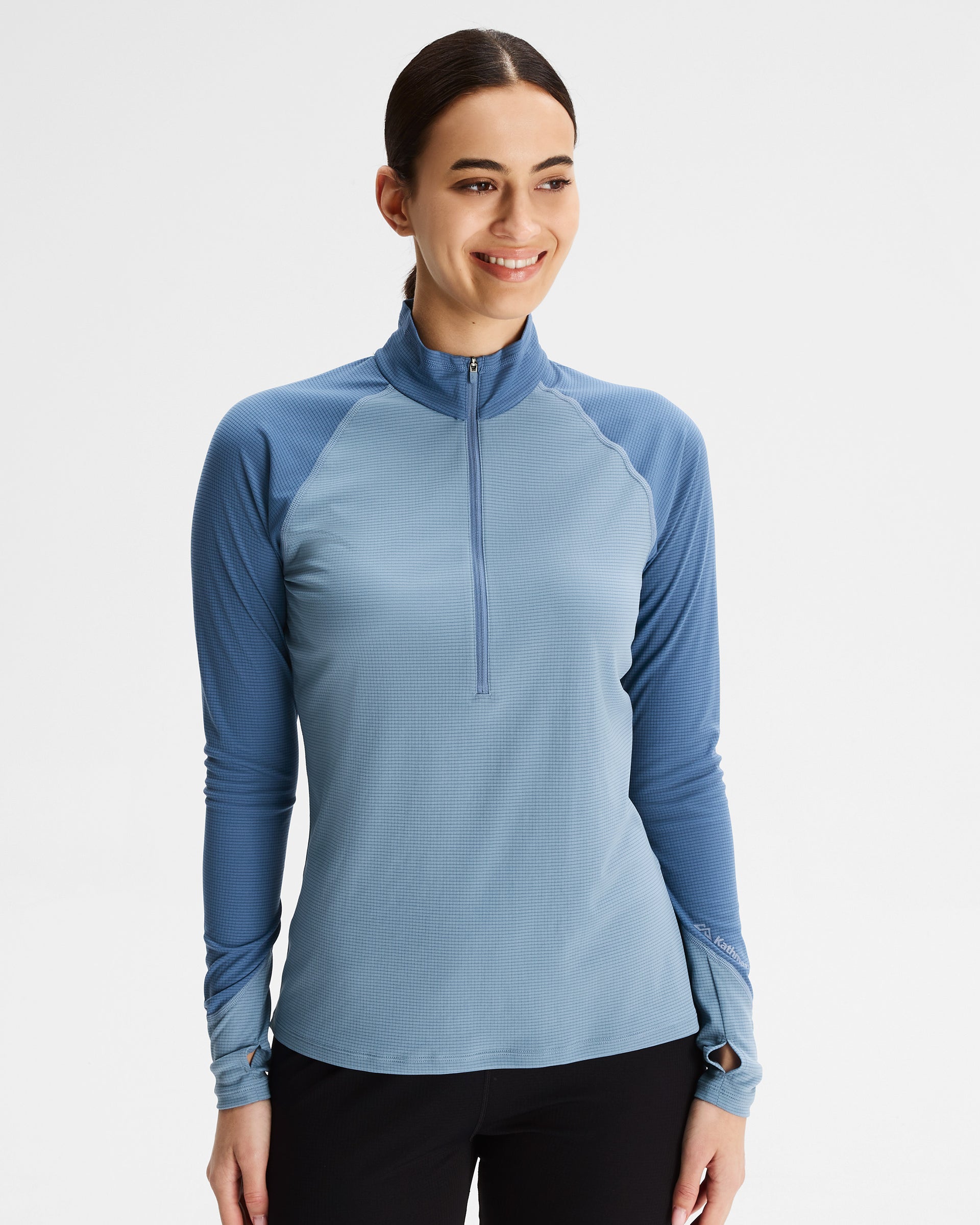 Women's KMDAction Quarter Zip Baselayer Top - Moonlight/Bluehaze ...