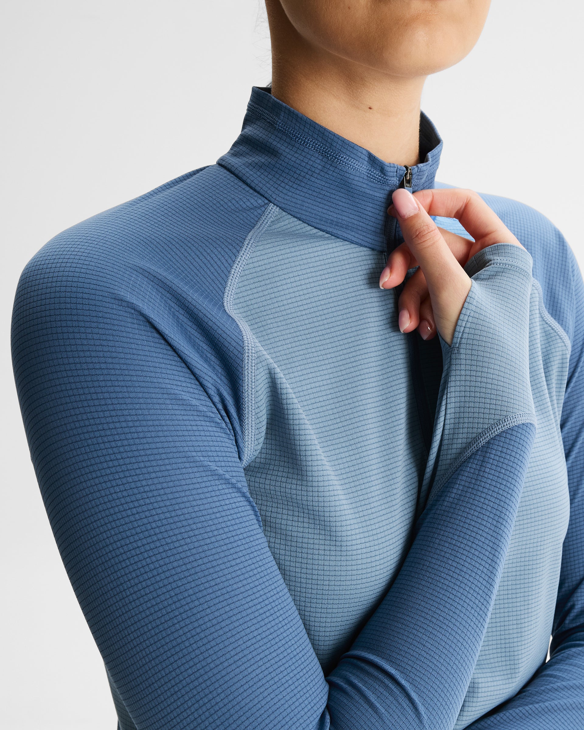 Women's KMDAction Quarter Zip Baselayer Top - Moonlight/Bluehaze ...