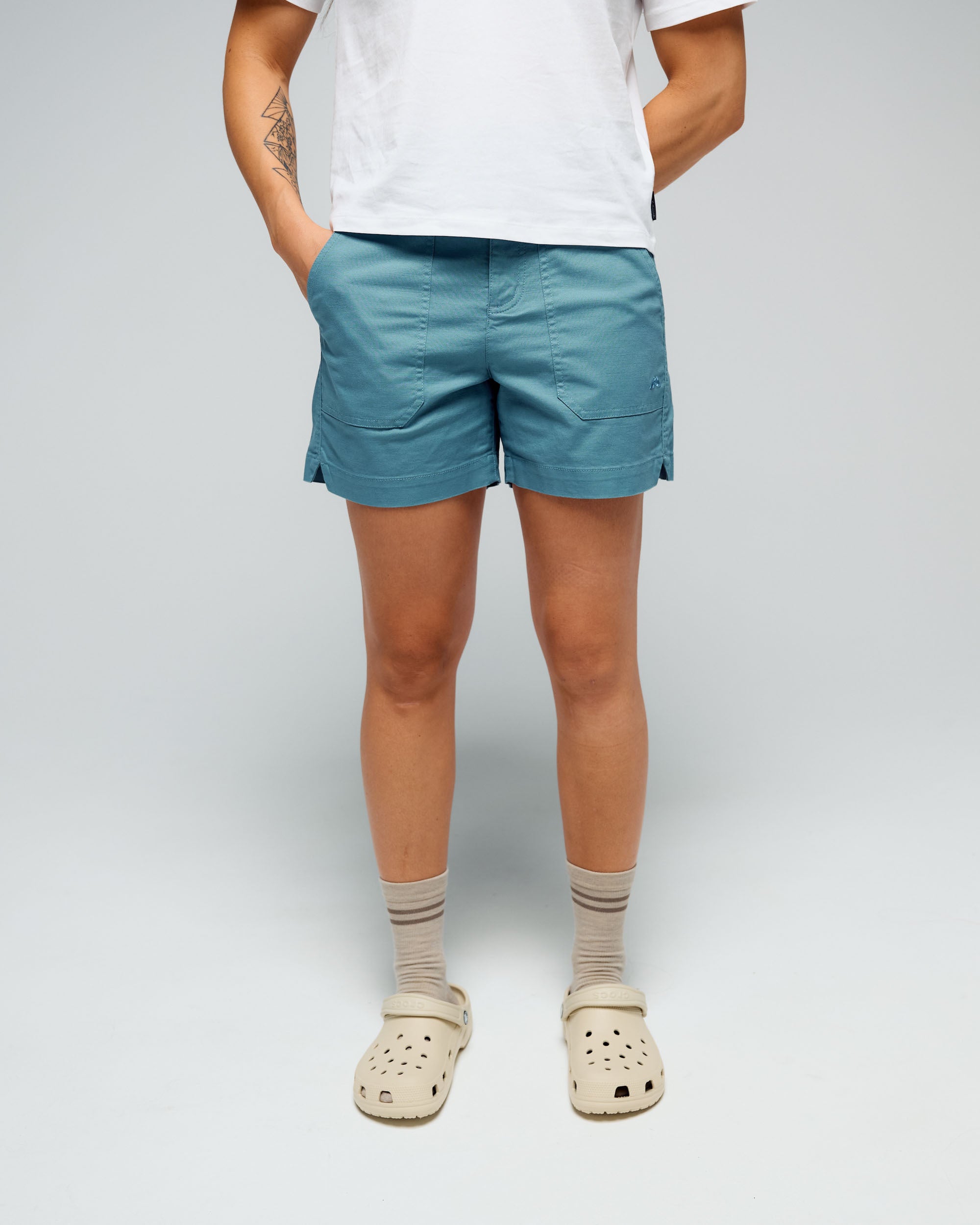 Women’s Weekend Cotton Shorts - Washed Blue – Kathmandu AU