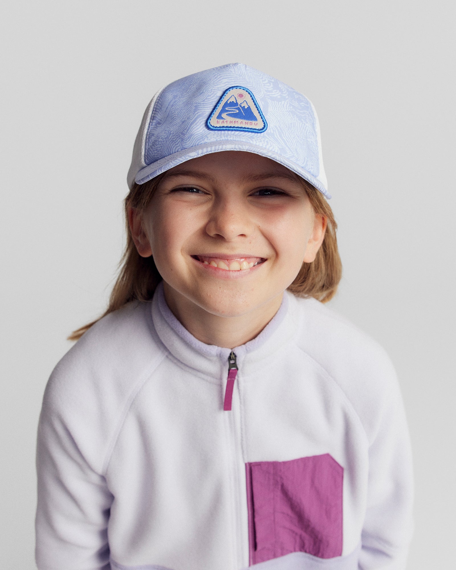 Kids’ Trucker Cap - Lilac Nature Lines Print – Kathmandu AU