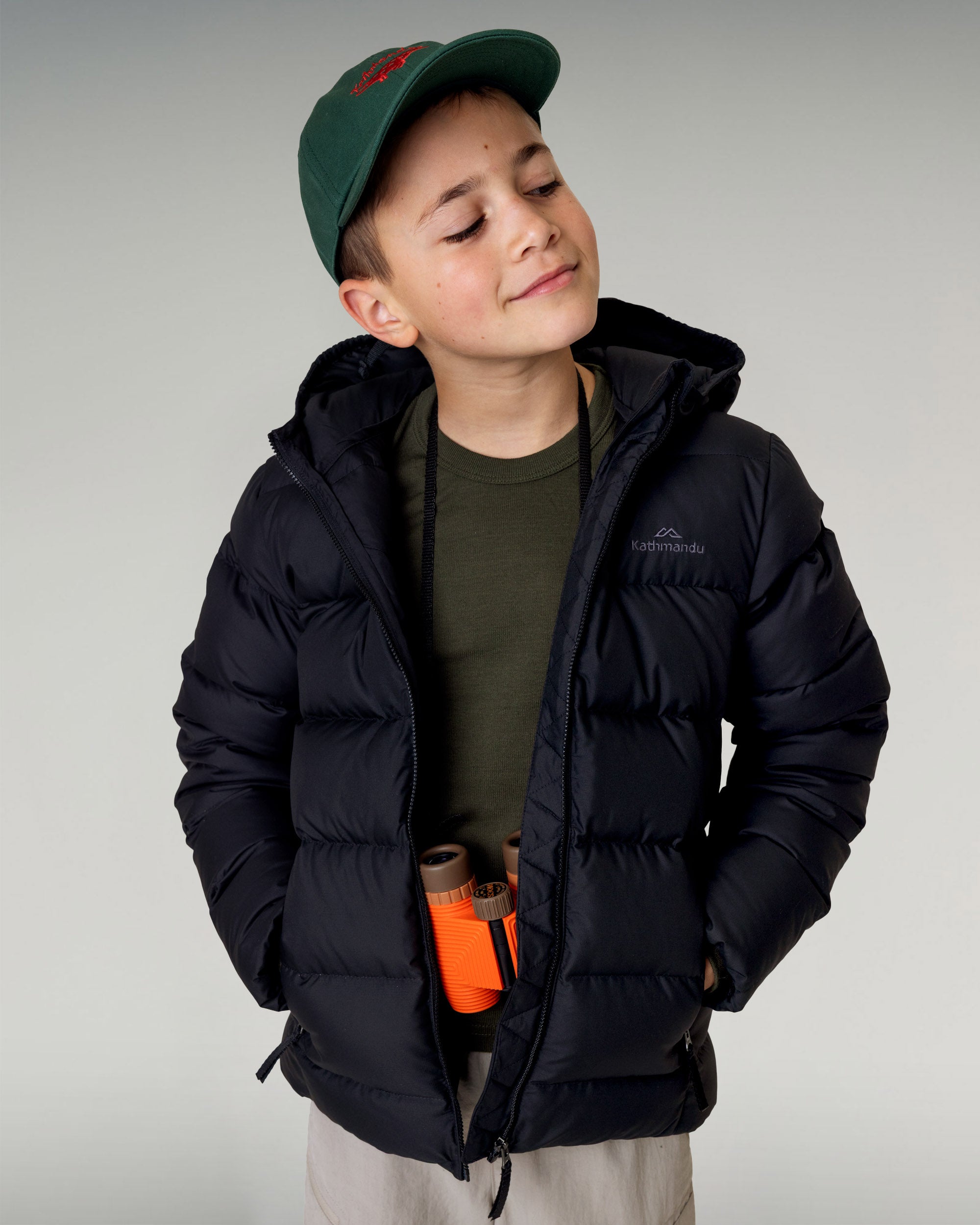 Kids' Epiq Down Hooded Jacket - Black Stingray – Kathmandu AU