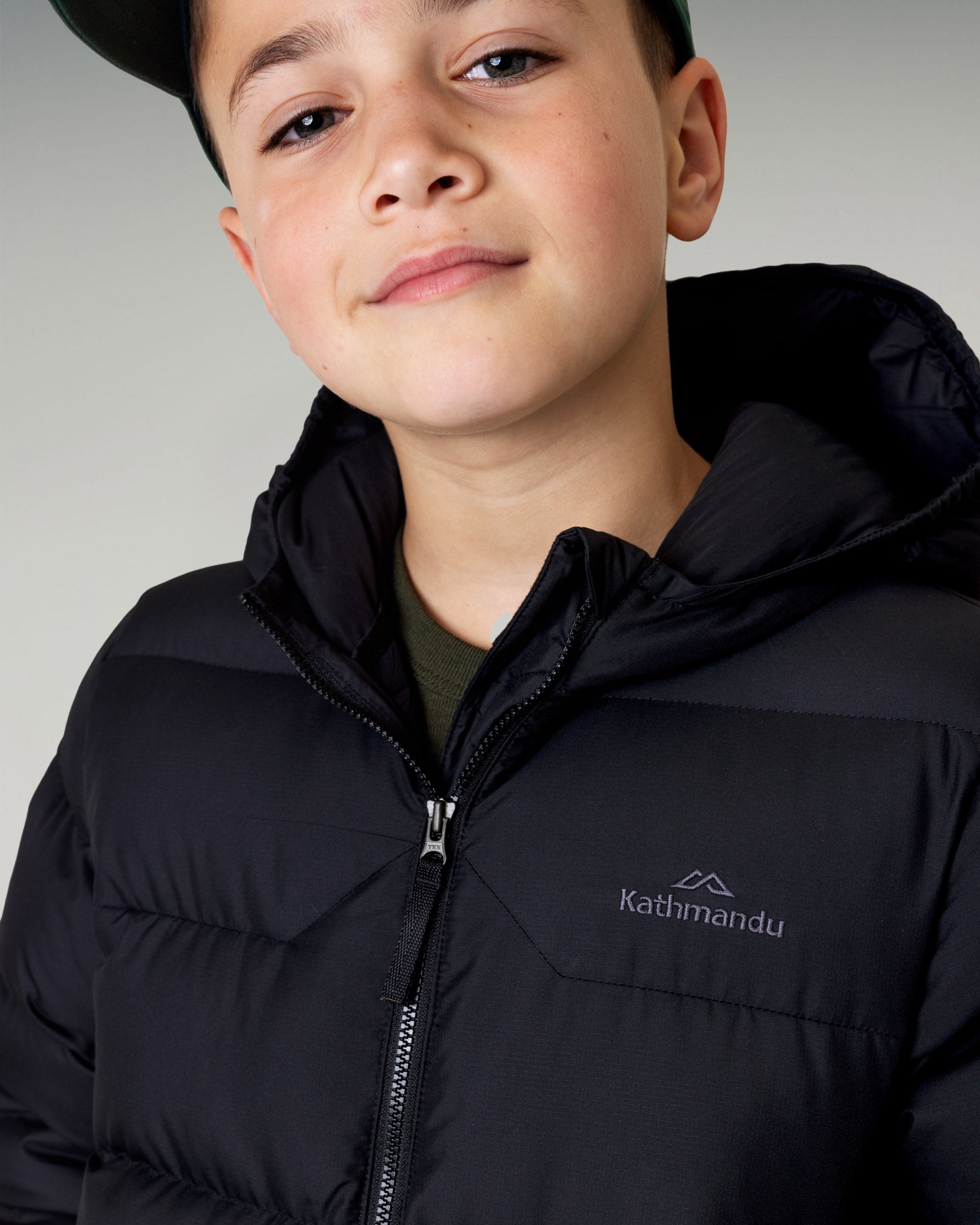 Kids' Epiq Down Hooded Jacket - Black Stingray – Kathmandu AU