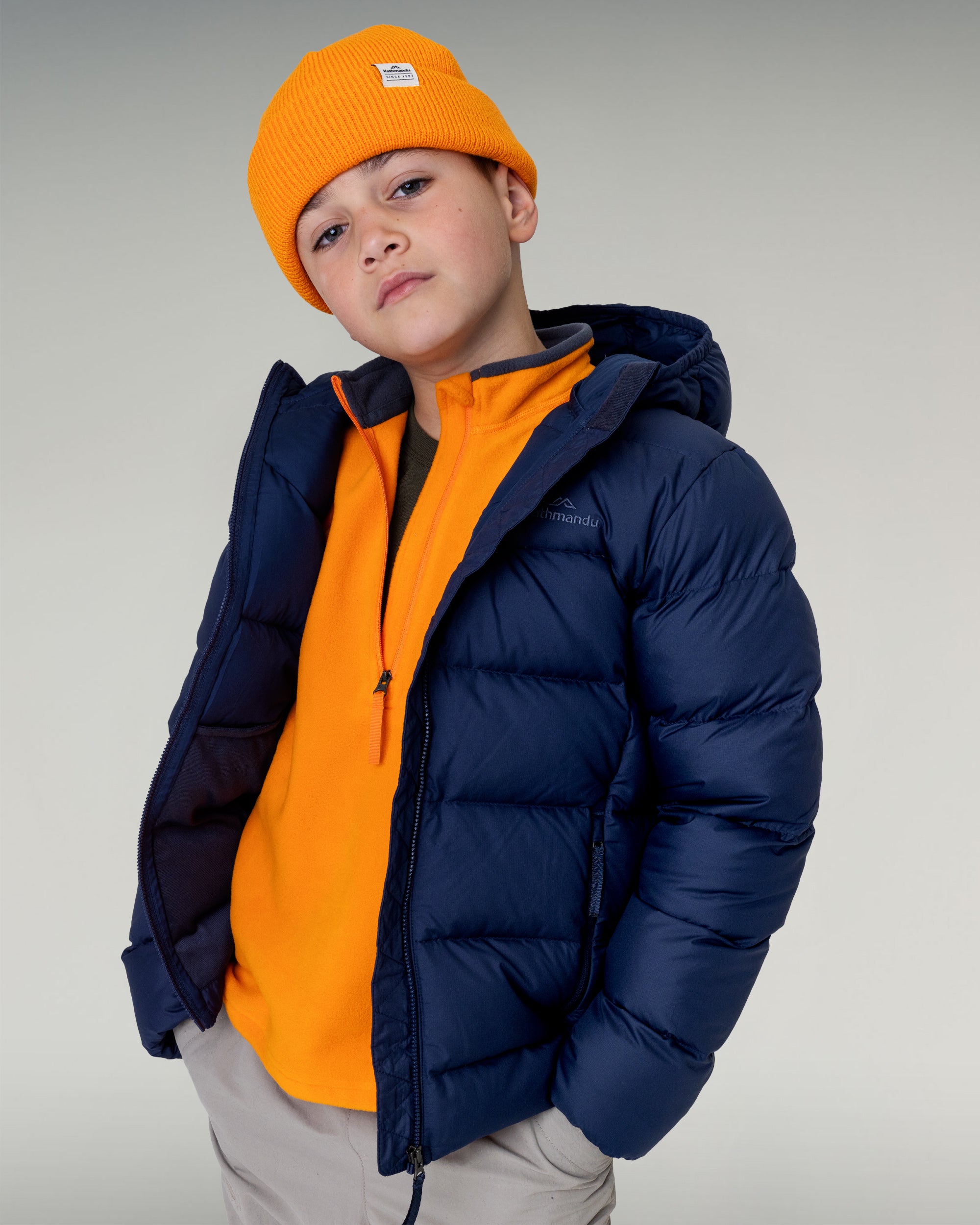 Kids' Epiq Down Hooded Jacket - Classic Navy – Kathmandu AU