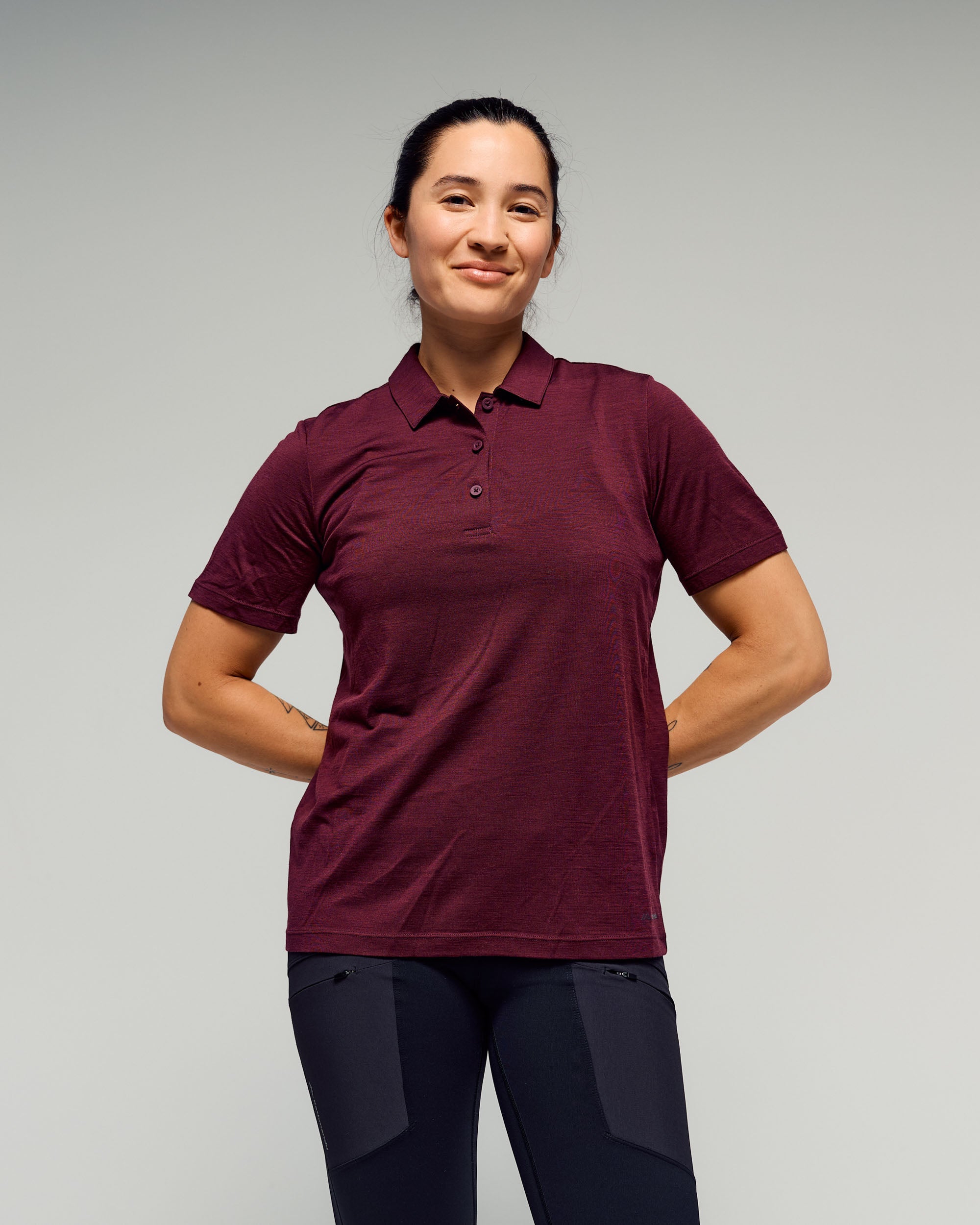 Women's 100% Merino Polo - Mulberry – Kathmandu AU