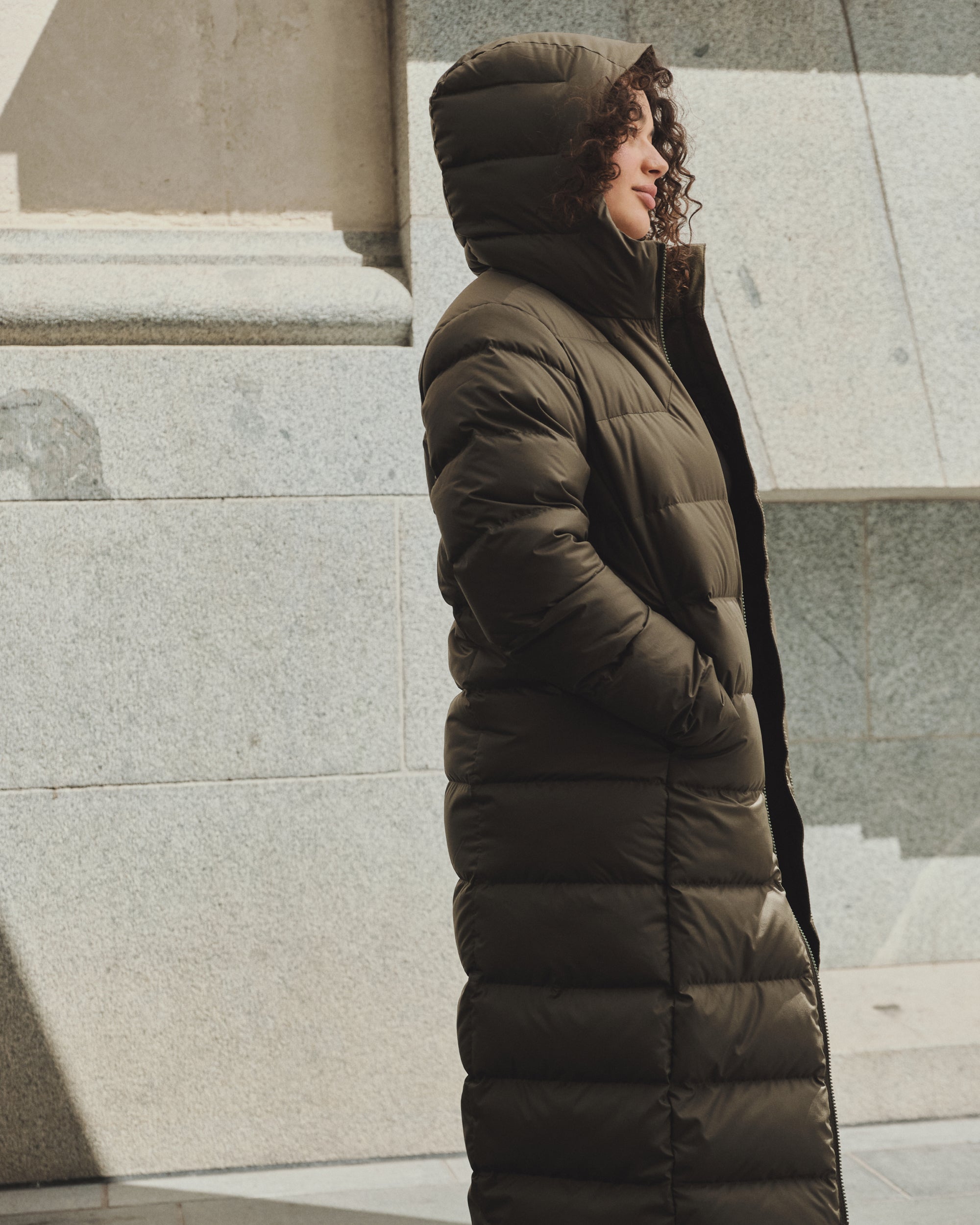 Women's Epiq Down Hooded Long Parka v2 - Light Moss – Kathmandu AU